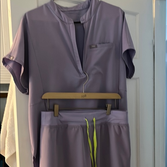 Figs | Other | Figs Purple Short Sleeve Top And Pants Set | Poshmark